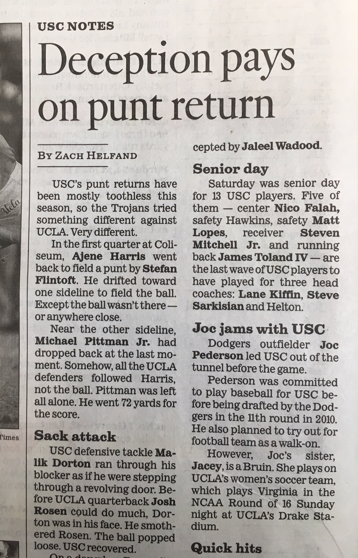 How USC Pulled Off A Tremendous Fake Punt Return For A Touchdown ...